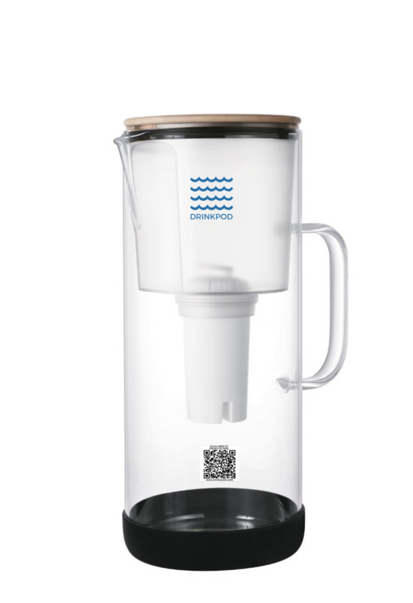 Drinkpod pH Restore 3.5L Glass Alkaline Water Pitcher - Long Lasting W